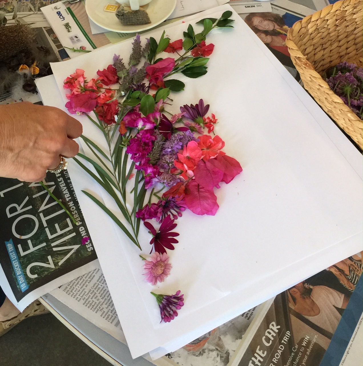 Pink collage – Nature Crafts for Kids